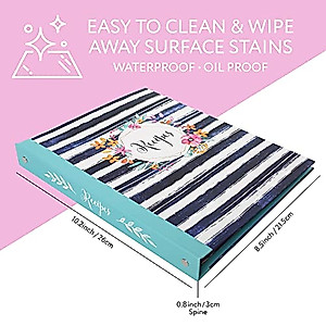 LotFancy Recipe Binder, 8.5” x 10”, with 60 Blank Recipe Cards 4x6, 30 Plastic Page Protectors, 3 Tabbed Dividers, 24 Labels - Kitchen Recipe Card Cookbook Binder Organizer Kit