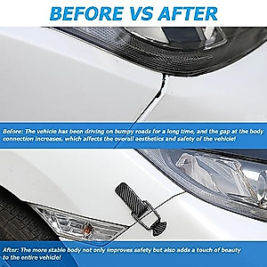 BESULEN Car Bumper Hook Lock Clips, 2 Pack Universal Toggle Clamp Quick Release Fasteners, Carbon Fiber Security Hook Lock Clips Accessories for Car Truck Bumper, Fender, Trunk, Hatch Lids (Small)