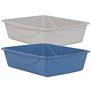 Petmate Litter Pan, Blue/Gray, Small, Made in USA