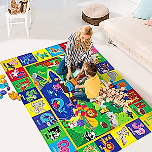 LTKOUGFAM Kids Play Rug for Baby Floor Mats for Kids Baby Play Mat ABC Educational Rug for Kids Room Non Slip Area Rug, Kids Rugs for Playroom Classroom (78.7X59 INCH)