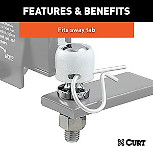 CURT 40010 Replacement Trailer Sway Control Ball, 1-1/4-Inch Diameter, 5/8 x 1-3/4-In Shank, Packaged
