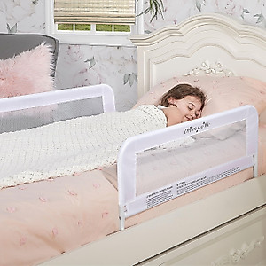 Dream On Me Lightweight Mesh Security Adjustable Bed Rail Double Pack with Breathable Mesh Fabric in White, 2 Count (Pack of 1)