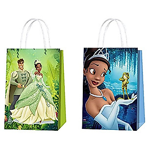 Princess and The Frog Party Favor Bag 16 Pack Princess Paper Bags The Frog Sweet Candy Gift Bags and Princess and The Frog Party Decorations Supplies