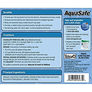 TetraPond AquaSafe 101.4 Ounces, Makes Tap Water Safe For Pond Fish