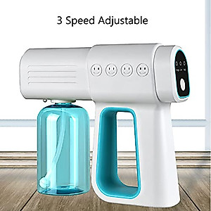 Julitech Portable Disinfectant Fogger Gun, Handheld Rechargeable Nano Sprayer Electric Sanitizer Spray Gun, for Outdoor Indoor Home Office, School or Garden,Blue