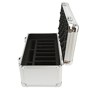 3.5in Hard Drive Box, Hard Drive Storage Box with 10 Bays, HDD Storage Box Suitcase for 3.5inch Hard Drives, Double (Silver)