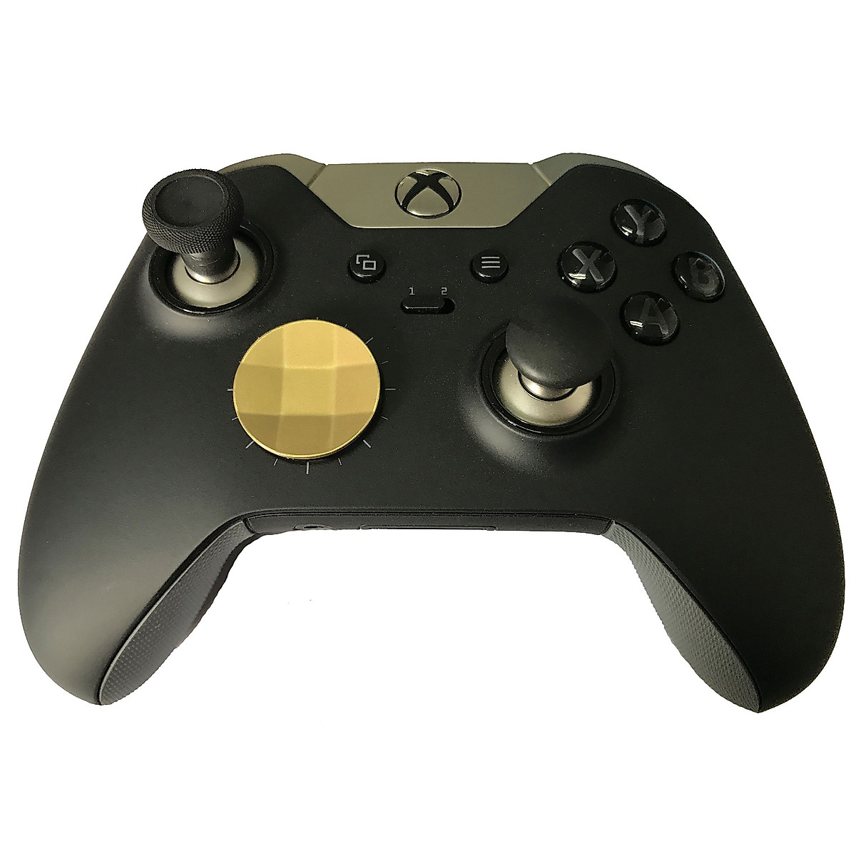 E-MODS GAMING 12 in 1 - Metal Mod 6 Swap Thumbsticks Joysticks, 4 Paddles & 2 Dpads with Open Tool for Xbox One Elite Controller (Gold)