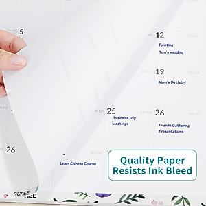 SUNEE Wall Calendar 2023-24, Now to December 2024, 15 Months Large Monthly Calendar for Office, 14.5x11.5, Floral Decorative