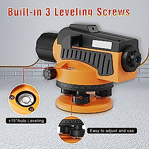 Aihand 32x Automatic Optical Level with Self-Leveling Magnetic Dampened Compensator, Height/Distance/Angle Measurement Level Tool for Builders, IP54 Waterproof Metal Level