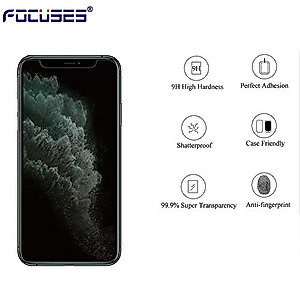 Focuses iPhone 11 Pro Screen Protector, iPhone Xs/X Screen Protector, Anti blue light Tempered Glass Film for Apple iPhone Xs/X & iPhone 11 Pro,3-Pack