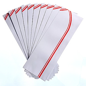 BBTO 10 Pieces Soda Jerk Paper Hats Food Server Cap Retro Chef Caps with Red Strips for Theme Restaurant Party (Red Strips)