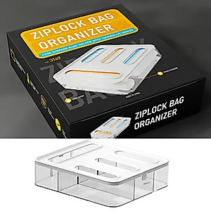 WINSOMELE Kitchen Storage Organizer for Drawer - Premium Kitchen Cabinet Organizers and Storage Solution - Perfect for Plastic and Sandwich Bag Organization