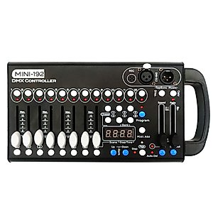 Dmx Console,Universal DMX-512 Controller 192 DMX 512 Stage DJ Light Controller 240 Different Scenes Dmx512 Console Applicable to 3-Pin DMX Cable for DJs Bands Bars Pubs Clubs Family Party Wedding etc…