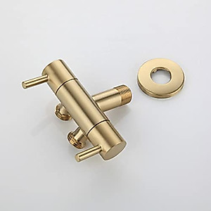 MINJING Bidet Sprayer Kit for Toilet Multifunctional Golden Bidet Tap Sprayer Wall Mounted Cold Water Tap Toilet Bidet Douche Spray for Bathroom, G