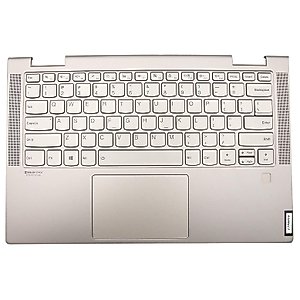 Replacement for Lenovo Yoga C740-14 C740-14IML Laptop Upper Case Palmrest Keyboard Touchpad Assembly Part 5CB0U43990 Top Cover Sliver