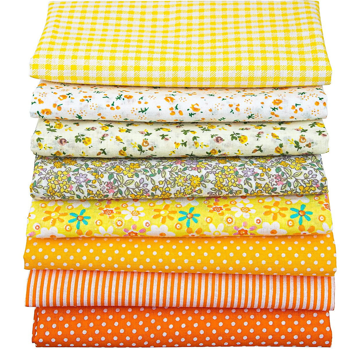 Aubliss 8pcs Fat Quarter Fabric Bundles (100% Cotton - 20‘’ x 20‘’ / 50cm x 50cm) Quilting Cotton Craft Fabric Pre-Cut Squares Sheets for Patchwork Sewing Quilting Crafting
