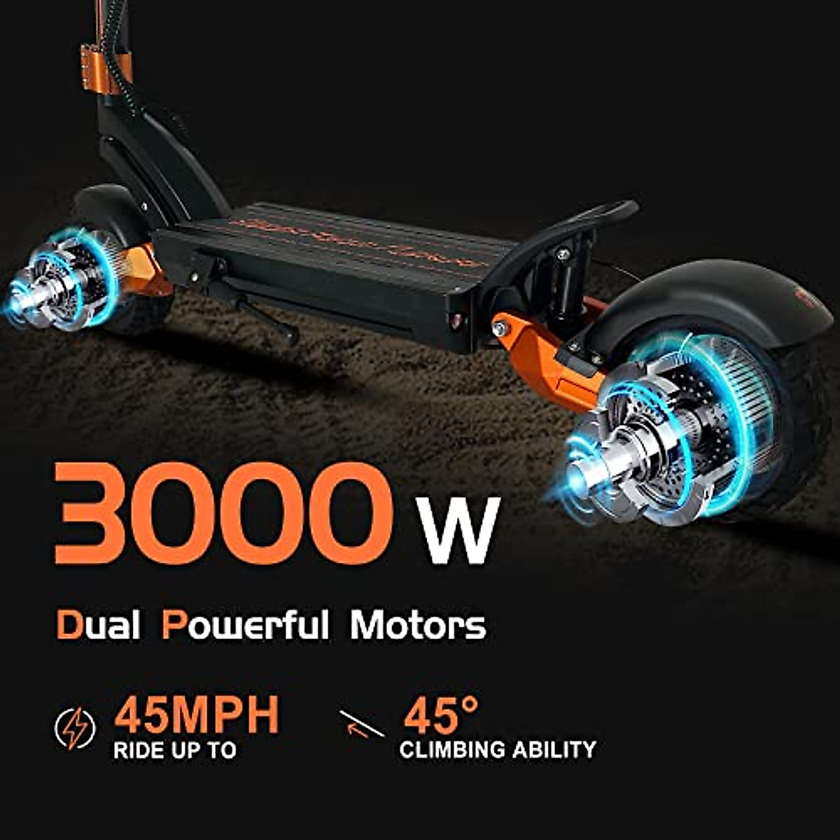 MetaMoov ZO08 Electric Scooter Adults, 3000W Dual Motors, 45 Mph Top Speed, 52 Miles Range, Dual Hydraulic Disk Brake Dual Shock Absorption 10" All Terrain Tires Fast E Scooter for Adults