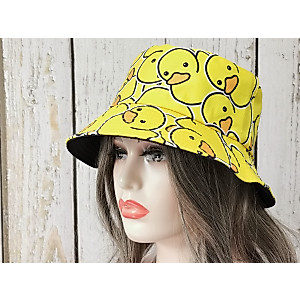 Enodtter Yellow Duck Bucket Hat for Men Women Teen Girl, Packable Reversible Printed Sun Hats, Fisherman Outdoor Summer Travel Beach Caps