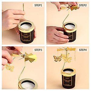 Conelist 4 Pack Christmas Butterfly Candle Gift for Women Hummingbird Rose Moon Cat Lavender Rose Scent Spinning Candle Rotatable Candle for Mother Day Gift(Butterfly)