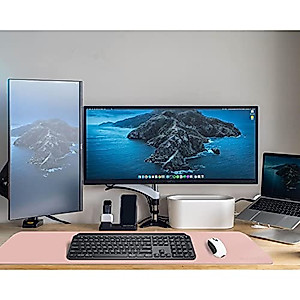 Weelth Multifunctional Office Desk Pad, Waterproof Desk Pad Protector PU Leather Dual-Sided Desk Writing Pad for Office/Home (Pink/Sliver, 23.6" x 13.7")