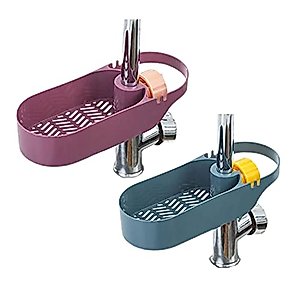 gofidin 2PCS Soap Sponge Drain Rack Accessories Tool Soap Sponge Holder Kitchen Sinks Organizer Sink Accessories Storage Basket Kitchen Organizer