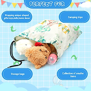 2 Pieces Large Gift Bag with Drawstring Large Canvas Gift Bags Heart Print Drawstring Present Wedding Bags Wrapping Reusable Bag Present Wrap Bags for Christmas, 20 x 16 in (Green,Baby)