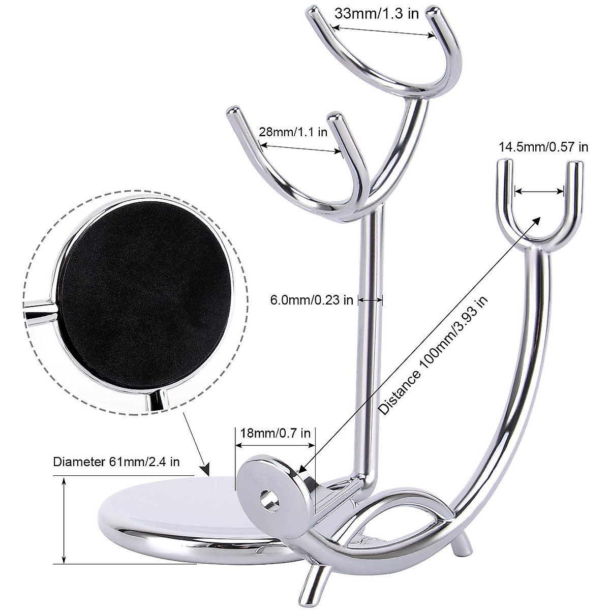 PerPro Shaving Stand and Double Stainless Steel Design Shave Soap Bowl - Forms Thick and Foamy Lather Quickly,Unbreakable and Rust Resistant for Smooth Wet Shaving