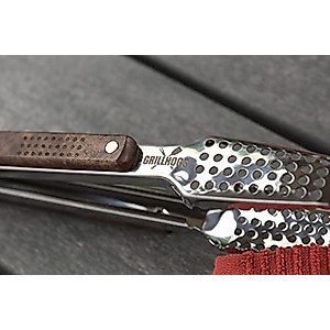 Dropkick Your Old Tongs, GRILLHOGS 16-Inch Barbecue Tongs Are the Only Equipment That Can Handle Your Massive Meat, Stainless Steel + Walnut Wood BBQ Tongs, Premium Grill Tongs