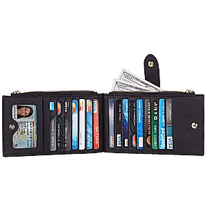 Travelambo Womens Multi Card Case Wallet & Front Pocket Minimalist Leather Slim Wallet