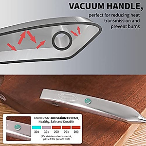 Spaghetti Server, [Rustproof, Integral Forming, Durable] Newness 304 Stainless Steel Pasta Fork with Vacuum Ergonomic Handle, Comfortable Grip Design Spaghetti Server for Kitchen, 14.33 Inches