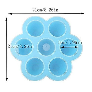 Jelacy 2 Pack Silicone Egg Bites Mold Accessories-Fits Instant Pot 5,6,8 qt Pressure Cooker Baby Food Freezer Tray with Lid, Pink/blue