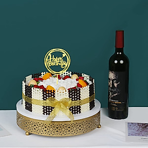 ZUMELER Gold Cake Stand,10" Round Iron Cake Stands Cookies Cupcake Dessert Stands for Weedings Birthday Baby Showers Anniversary