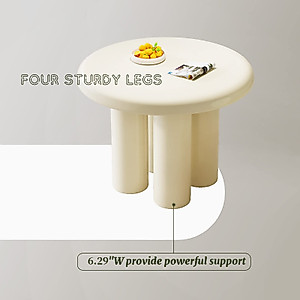 HOTICKME 39.37" White Kitchen Table, Modern Round Dining Table for Kitchen, Bar, Living Room, Dining Room Table, Table Only