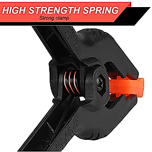 12 Pack Plastic Spring Clamps, 3.5inch Small Heavy Duty Clips for Crafts, Backdrop Stand, Woodworking, Photography Studios (Black)