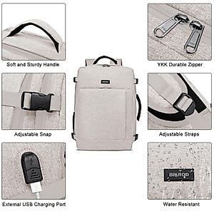 BIKROD Backpack for Men and Women, Laptop Backpack for School Teens with USB Charging Port Fits 15.6 Inch Laptop, Water Resistant Durable Travel Back pack, Business Anti Theft Daypack Gifts, Grey