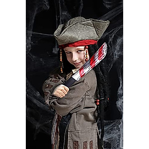 Bloody Butcher Knife-Fake Realistic Bloody Knife Prop Halloween Costume Knife for Zombie Costumes