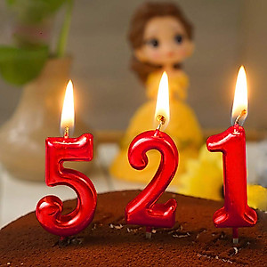 Red Birthday, 1 Candle 1st One Year Cake Bady Roman Numberal Cool Number Candle No 10 11 12 13 14 15 16 17 18 19