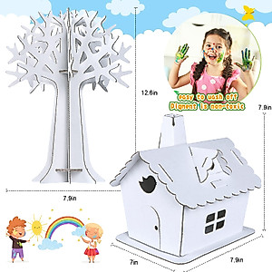 Kids Arts and Crafts Paper Puzzle Building and Painting Kit Holiday Party Activities DIY Craft Projects Toys for Boys Girls Age 3-5 4-8 8-12