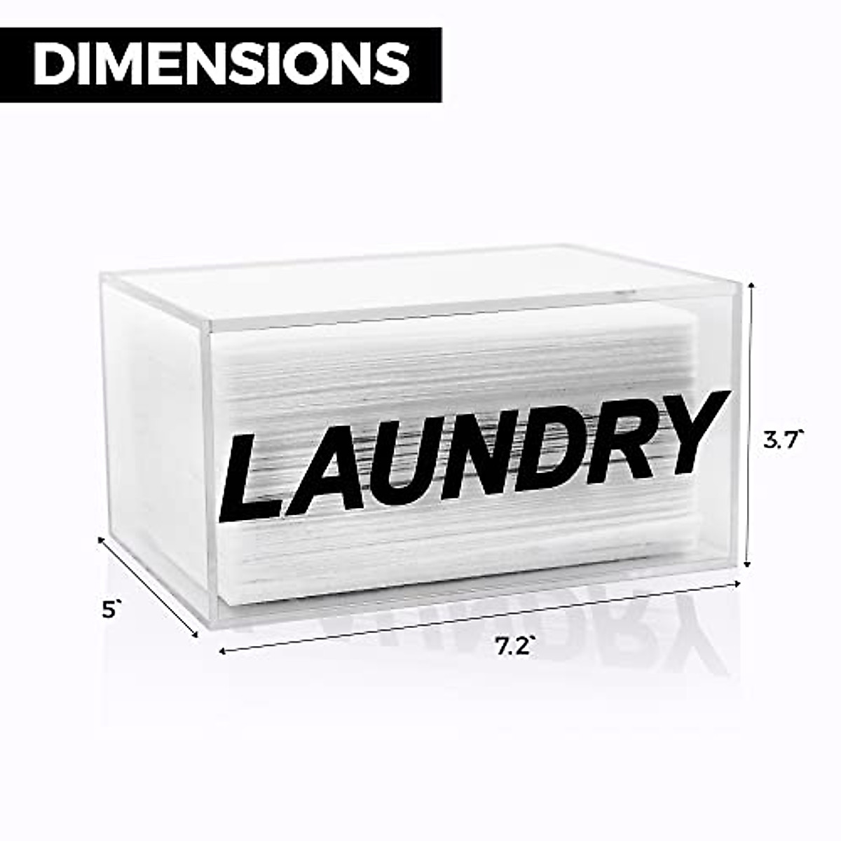 NOKI Dryer Sheets Holder, Clear Acrylic Dryer Sheet Dispenser with Lid, Laundry Powder & Detergent Pod Container for Laundry Room Decor