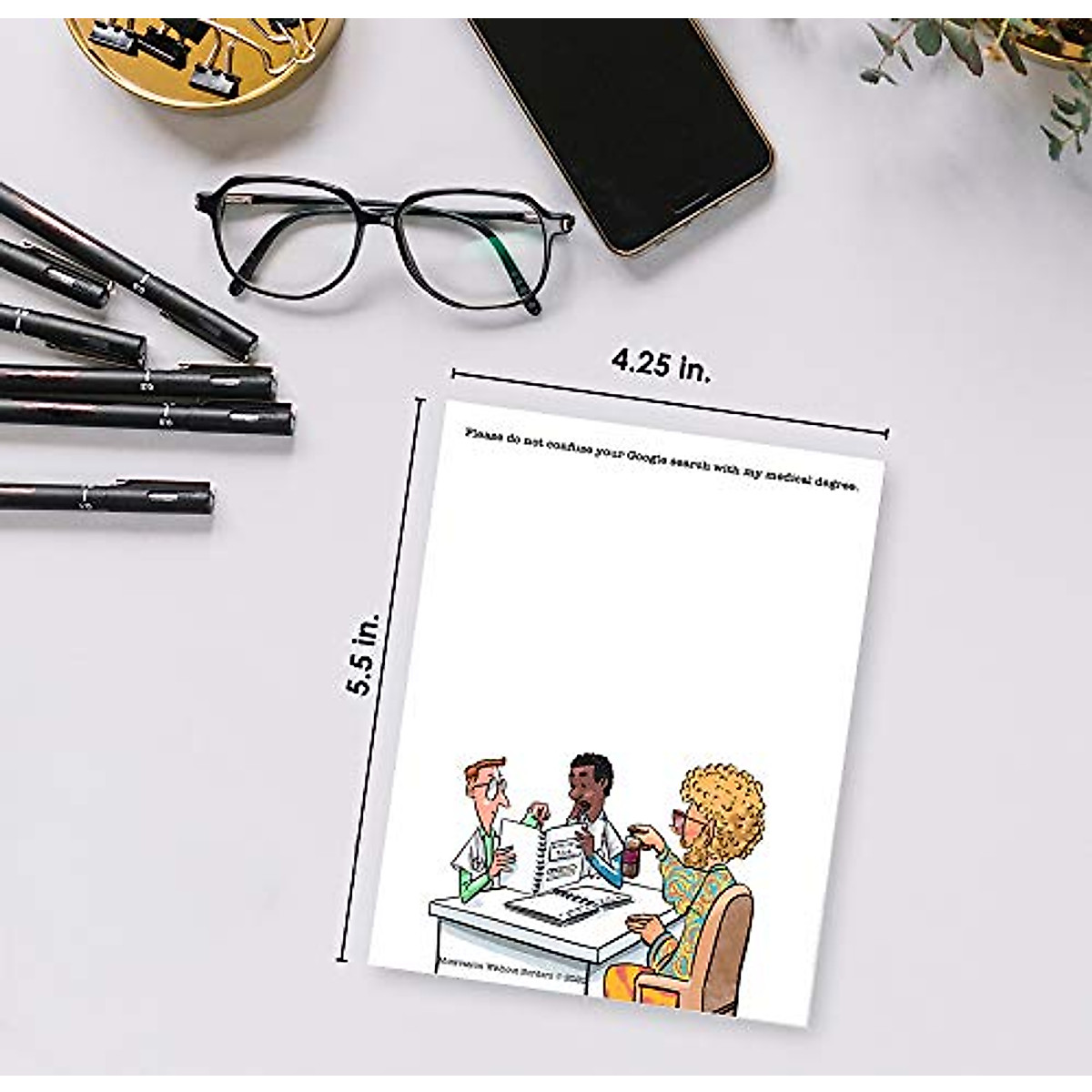Motivation Without Borders MWB 4 Funny Note Pads with Medical Humor - Perfect Novelty Gift for Doctor, Coworker or Friends | Pack of 4 | 4.25" x 5.5" with 50 Sheets per Pad