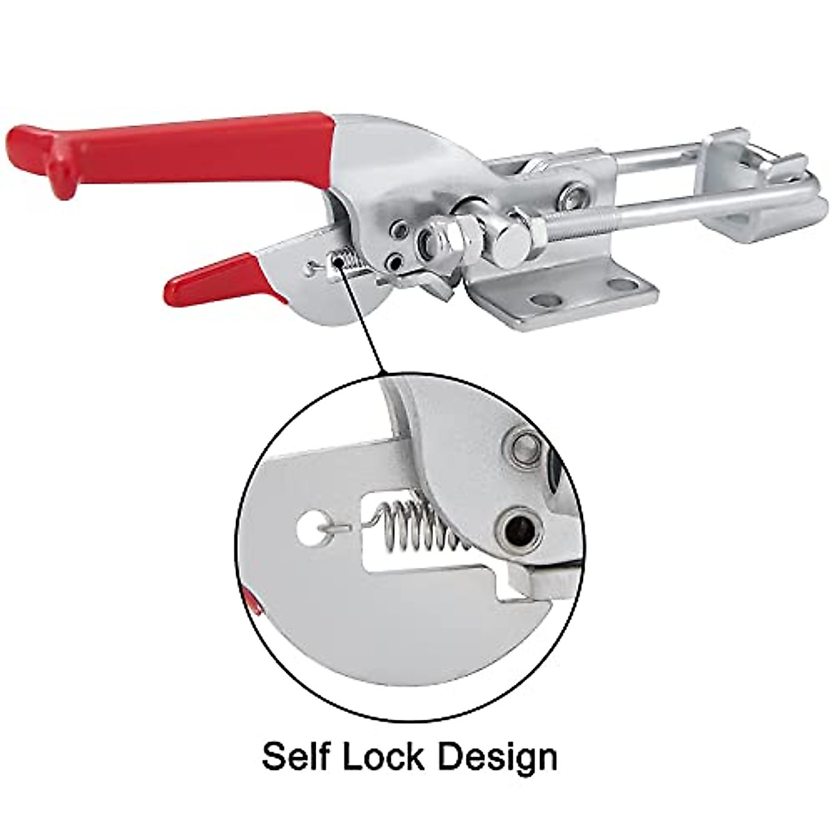 Accessbuy Self-Lock Large Toggle Latch, 2000Lbs Holding Capacity, Adjustable U-Bolt Heavy Duty Toggle Latch Clamp for Machine,Smoker lid,Tire Carrier and More (7.87 inch)