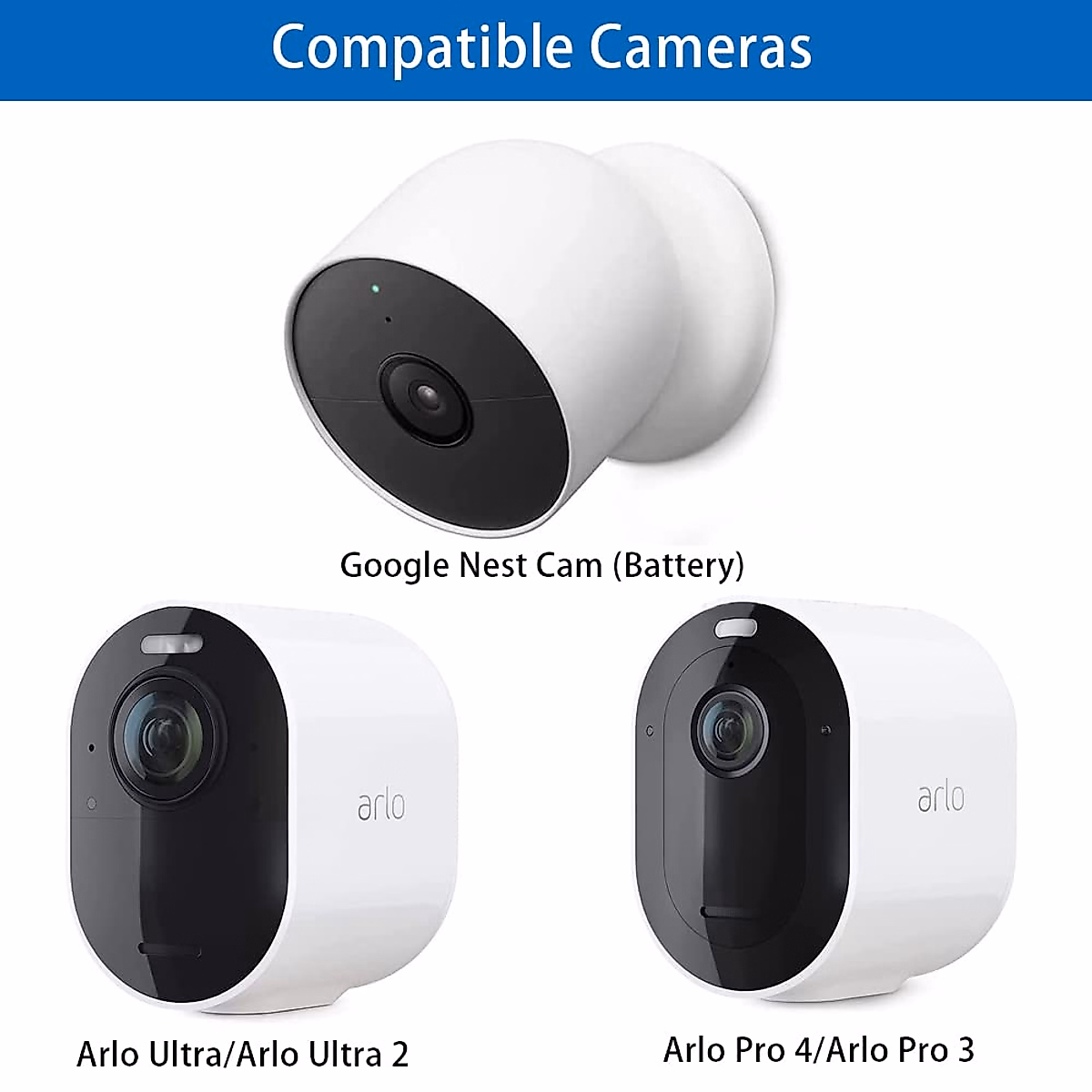 VVHOOY Anti-Drop Security Chain Compatible with Google Nest Cam(Battery)/Arlo Pro 4 3 Ultra 2/Simplisafe Outdoor/Noorio B200 Wireless, Security Cable with Anti-Theft Screws, 2 Pack