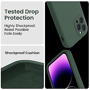 FireNova for iPhone 13 Pro Max Case, Silicone Upgraded [Camera Protection] Phone Case with [2 Screen Protectors], Soft Anti-Scratch Microfiber Lining Inside, 6.7 inch, Alpine Green