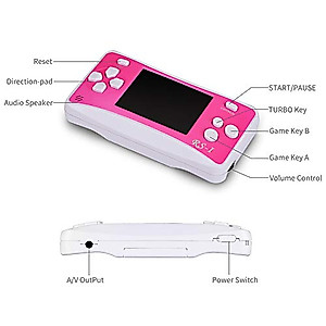 Portable Handheld Games for Kids 2.5" LCD Screen Game TV Output Arcade Gaming Player System Built in 152 Classic Retro Video Games Birthday for Your Boys Girls- (Pink)
