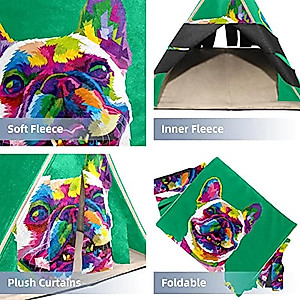 Y-DSIWX Guinea Pig Hideout House Bed, Colorful French Bulldog Dog Rabbit Cave, Squirrel Chinchilla Hamster Hedgehog Nest Cage