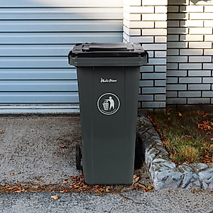 32 Gallon Large Outdoor Trash Can with Lid Snap-Lock - Outside Plastic Rolling Garbage Can and Wheels- Rollout Commercial Heavy-Duty Container Barrel