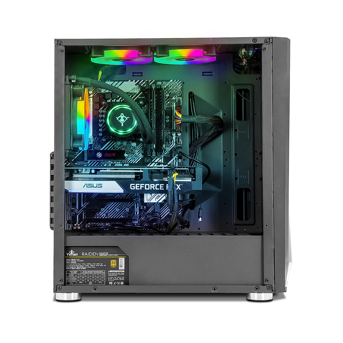 YEYIAN Kunai X11 Gaming PC Desktop Computer, INTEL i5-11600KF 6-Core 3.9GHz, GeForce RTX 3060 12GB GDDR6, 500GB NVMe SSD, 2TB HDD, 16GB DDR4 3200MHz, 120mm AIO Liquid Cooling, Windows 11, WiFi 5, BT 5