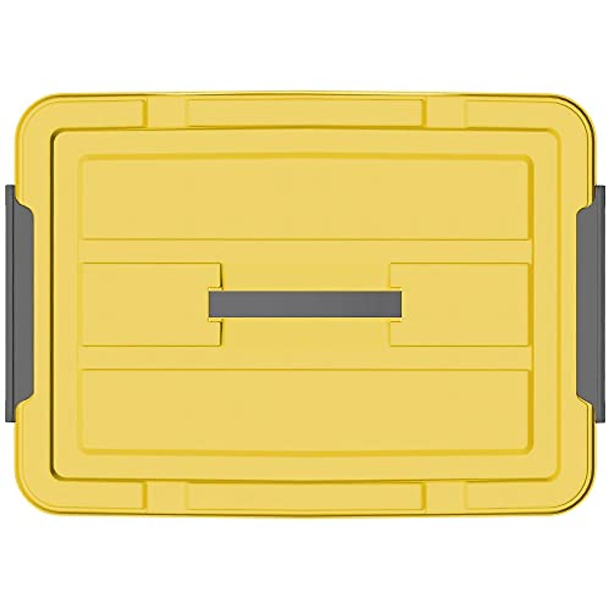 Cetomo 65L*3 Plastic Storage box, Tote box,Transparent Organizing Container with Durable yellow Lid and Secure Latching Buckles, Stackable and Nestable,3Pack