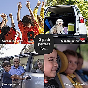 Diono Solana, No Latch, Pack of 2 Backless Booster Car Seats, Lightweight, Machine Washable Covers, Cup Holders, Black