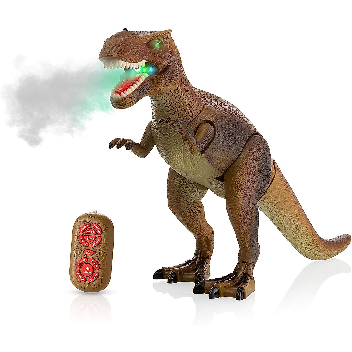 Advanced Play Dinosaur Trex Toy Realistic Walking Tyrannosaurus Rex Multifunction RC Trex Toy Figure with Roaring Spraying Function Good Dinosaur Toys for Boys Girls Ages 3 Plus